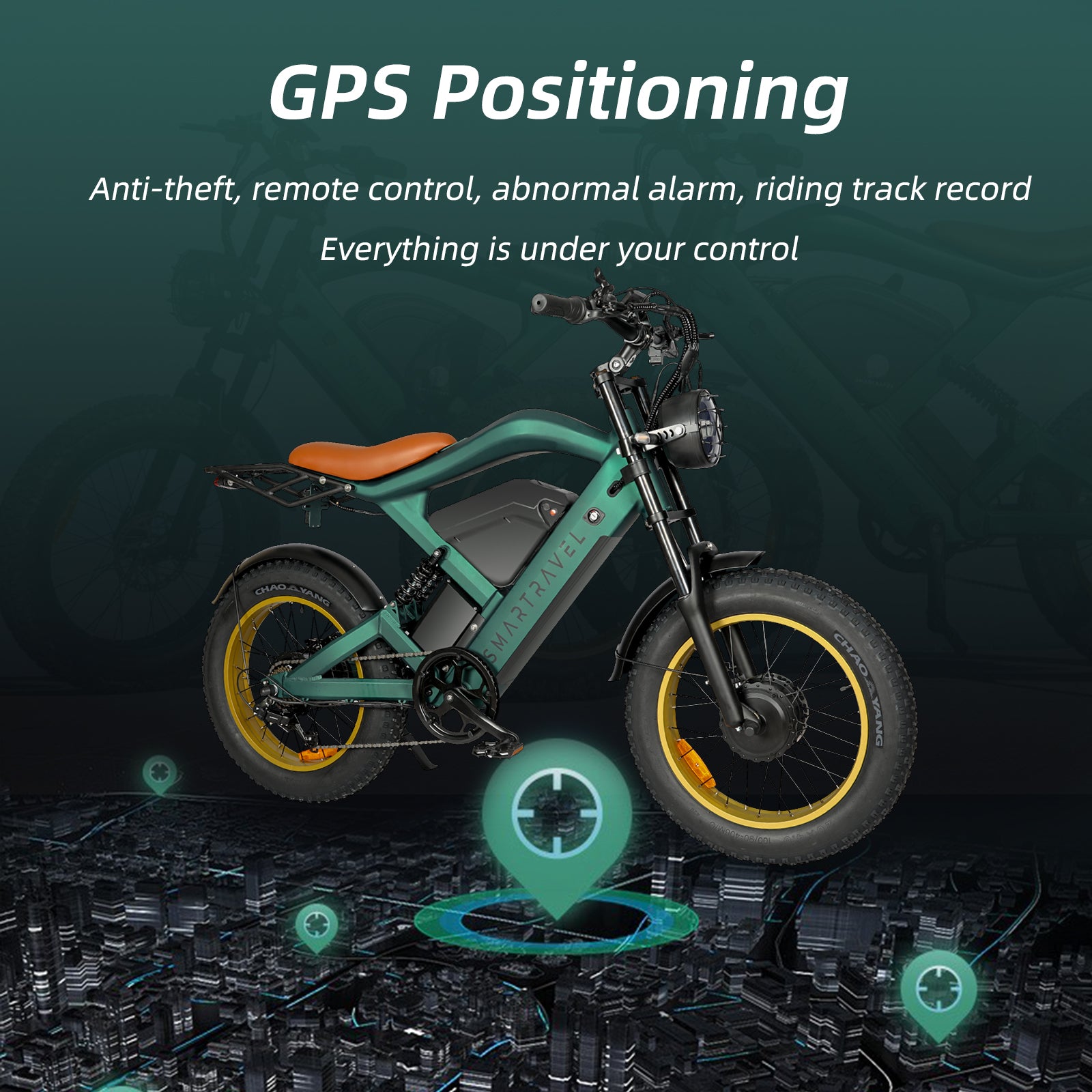 SMARTRAVEL GPS Electric Bike for Adults,Ebike with Real-time Positioni ...