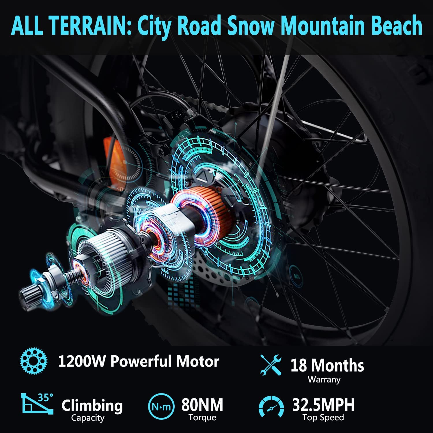 Smartravel Electric Bike, Ebike with 1200W Brushless Motor, 48V/20Ah ...